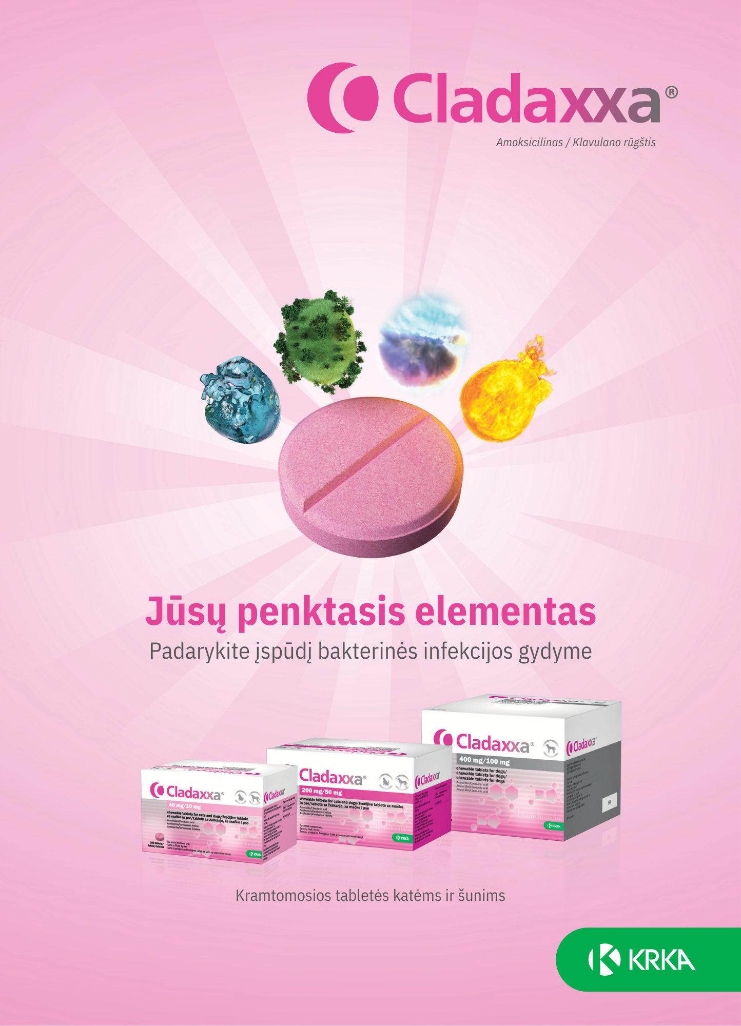 Krka Cladaxxa kramtomosios tabletės katėms ir šunims – Vetfarmas